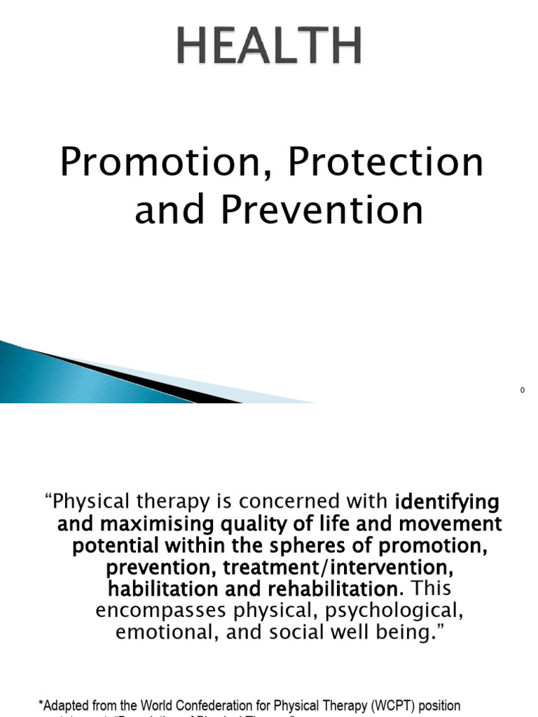 Health Promotion, Protection and Prevention | PDF