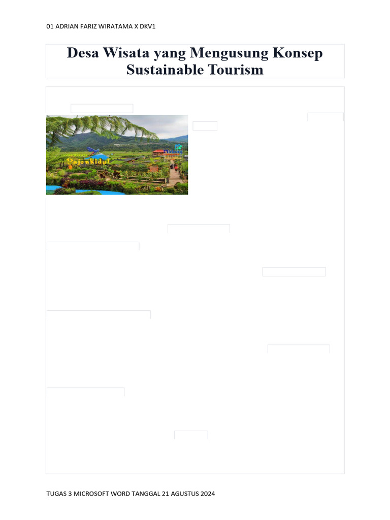 Desa Wisata Yang Mengusung Konsep Sustainable Tourism | PDF