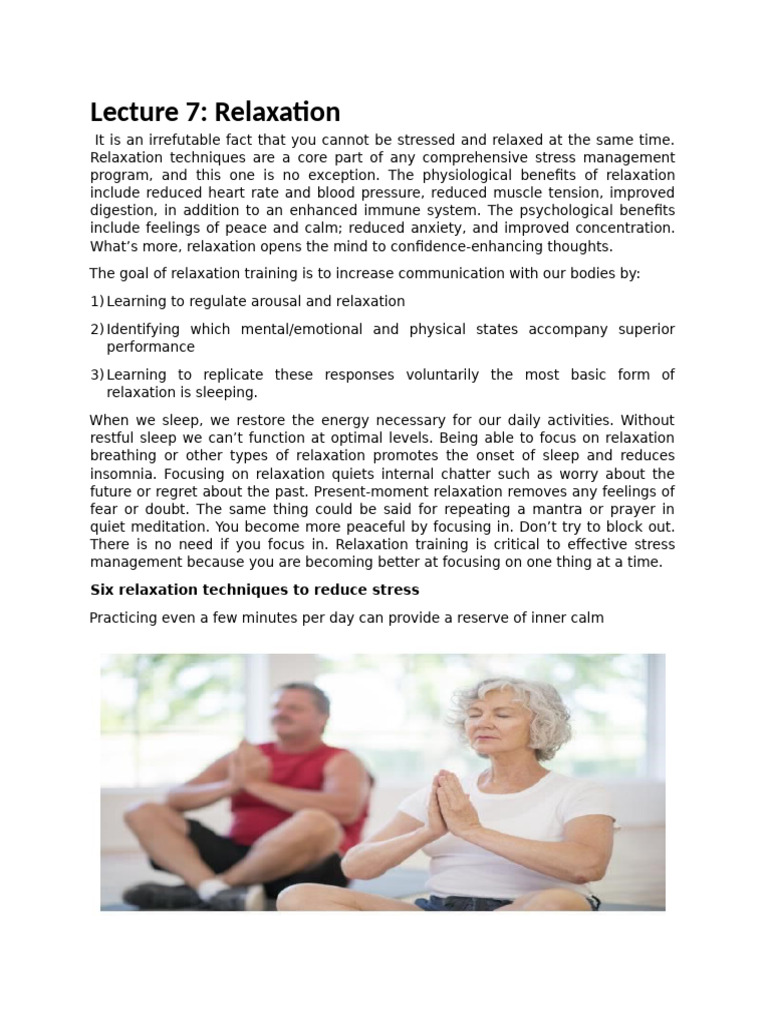 Lecture 7-Stress Management | PDF