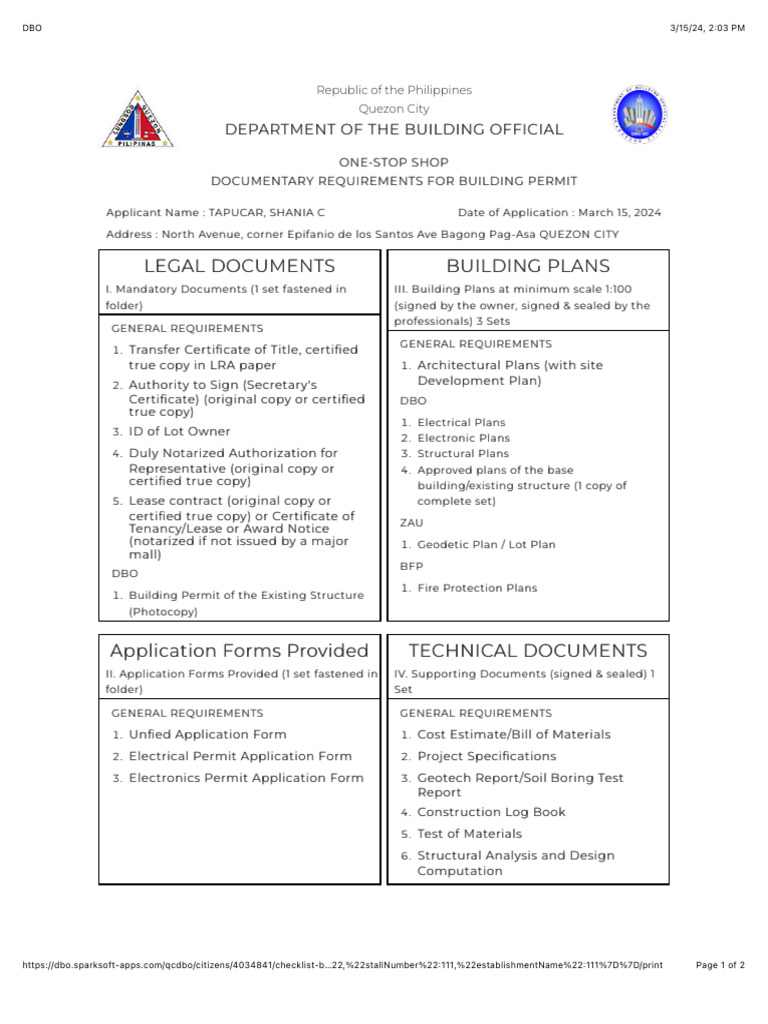 Building Permit Requirements | PDF