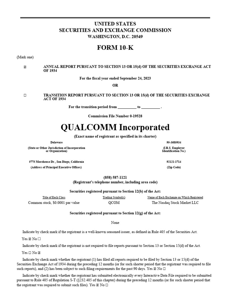 Qualcomm Annual Report | PDF | Ieee 802.11 | 4 G