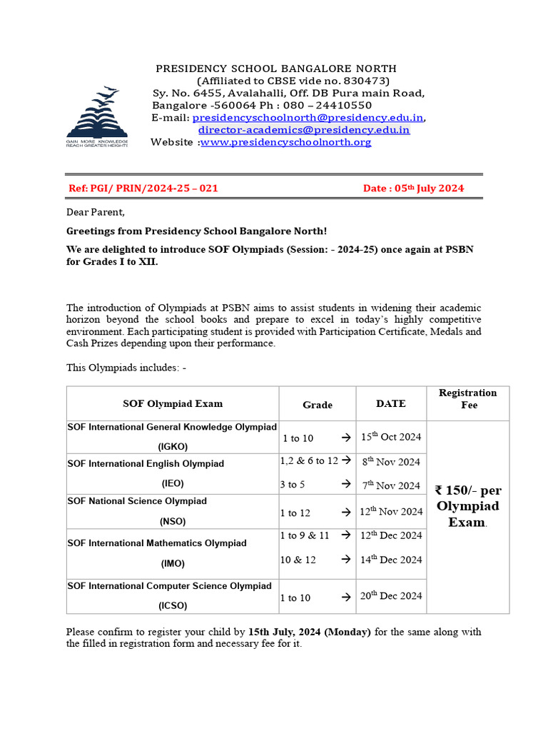 SOF Olympiads Session 202425 | PDF