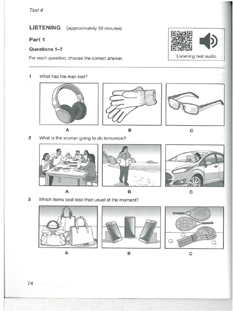 b1 Preliminary 2 - Test 4 - Listening | PDF