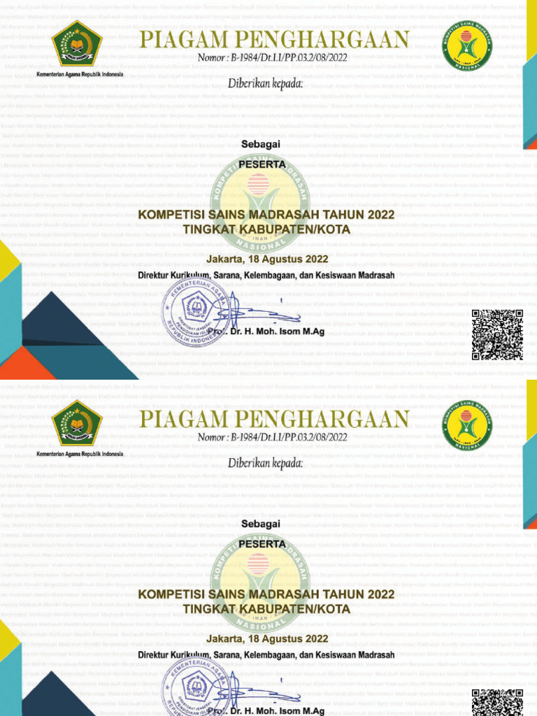 A4. 2. Sertifikat Lomba Siswa | PDF