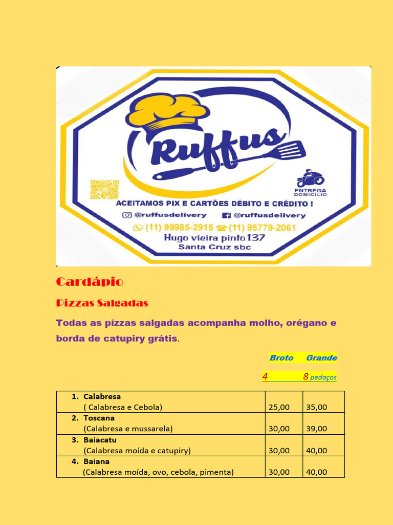 Cardápio Mandar 3 | PDF