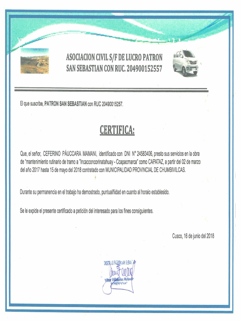 Certificado Ceferino Complementario | PDF