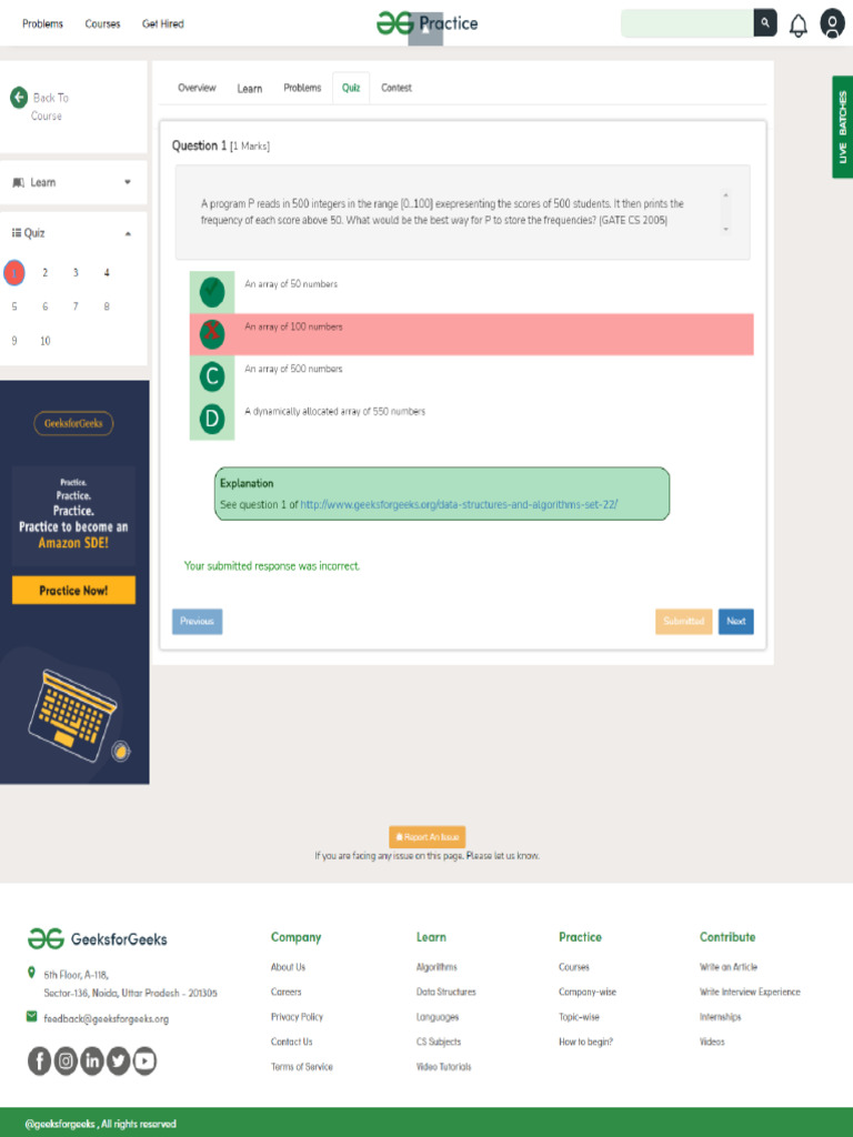 Quiz Array Insertion | PDF