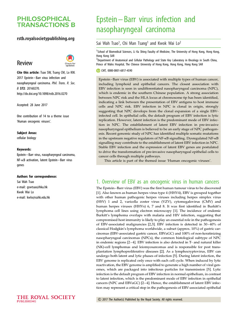 Ebv NPC Journal | PDF