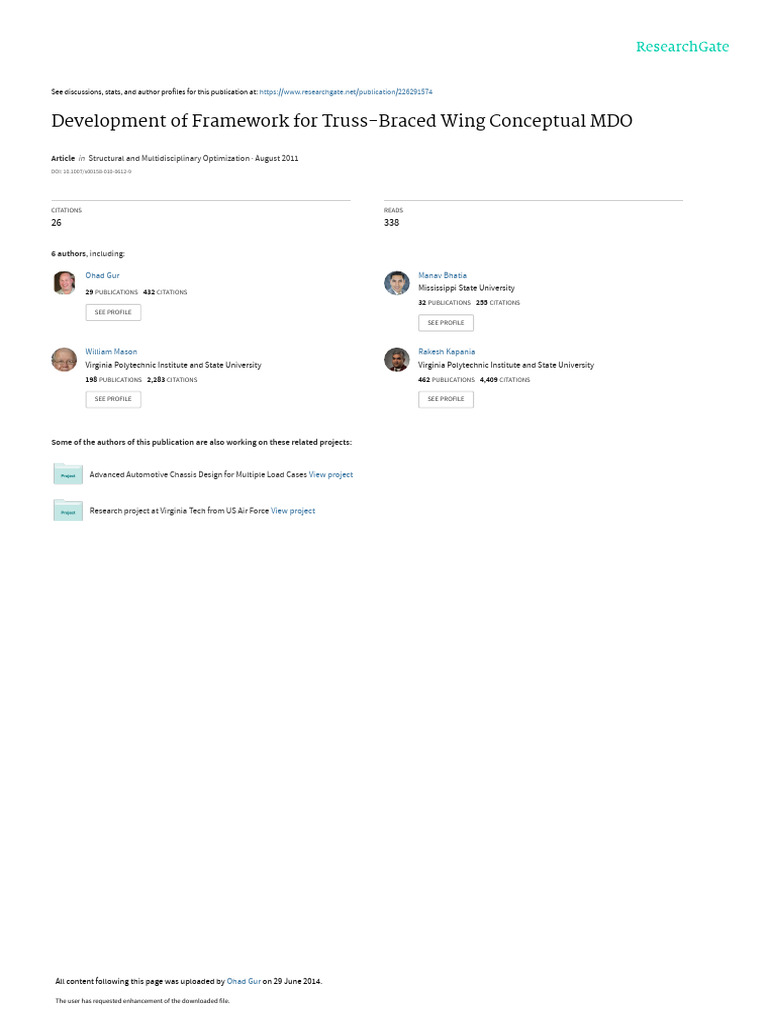Development of a framework for truss-braced wing conceptual MDO | PDF