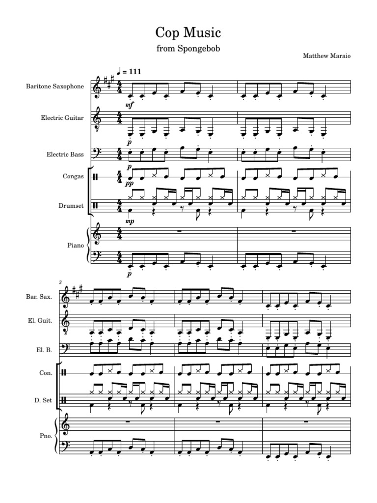 Cop Music From Spongebob | PDF