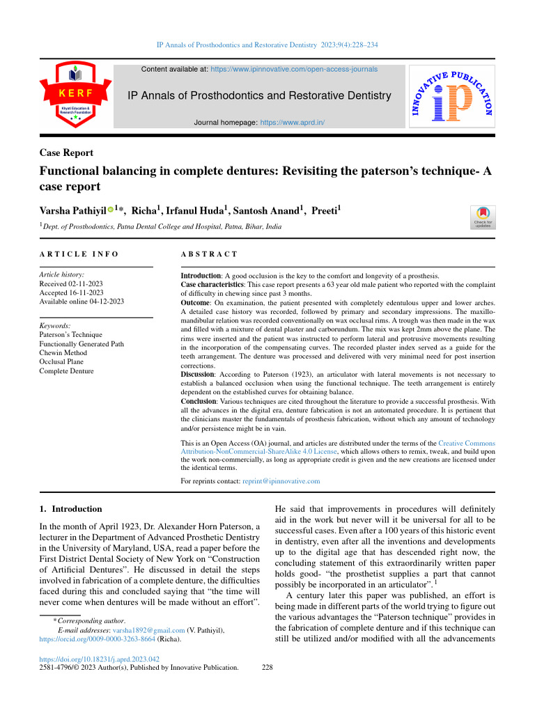 Protesis Total - DR Paterson | PDF