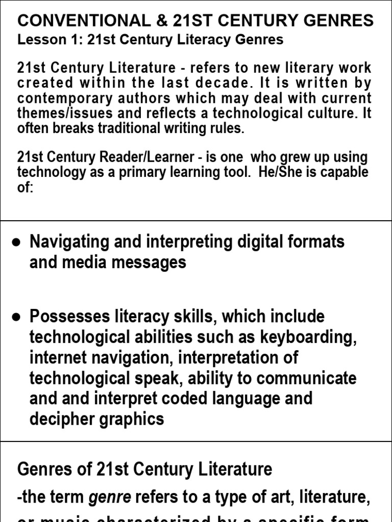 PDF Copy of 21st Century Literary Genres | PDF