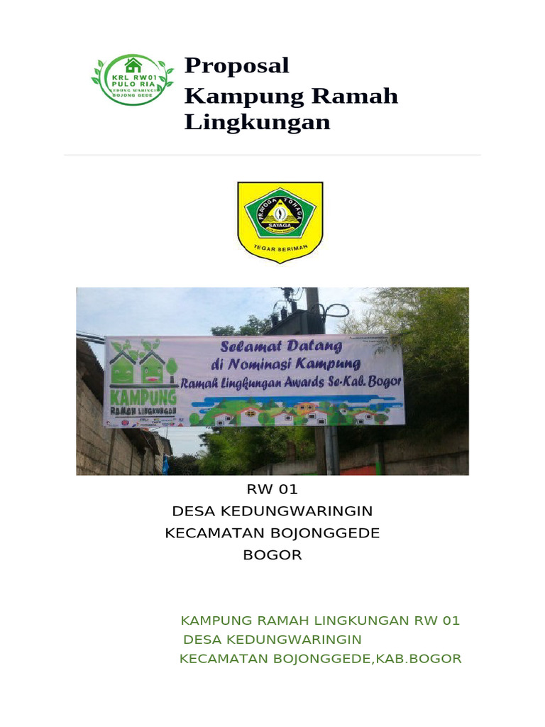 Proposal Kampung Ramah Lingkungan | PDF