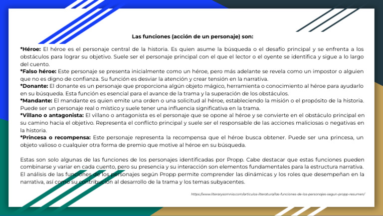 Algunas de Las Funciones de Los Personajes de Propp | PDF