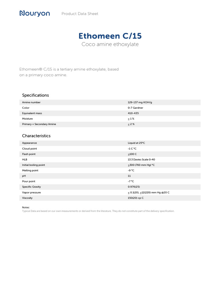 Pds Ethomeen c15 Na en | PDF
