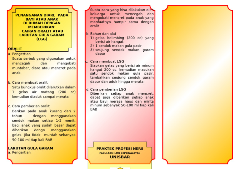 Leaflet Pembuatan Oralit | PDF