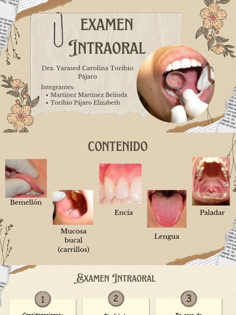 Examen Intraoral | PDF