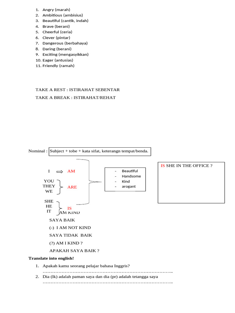 The Lesson 4 Nominal Sentence | PDF