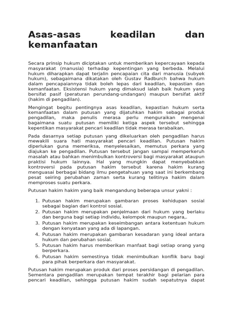 Asas-Asas Dalam Hukum Pidana | PDF