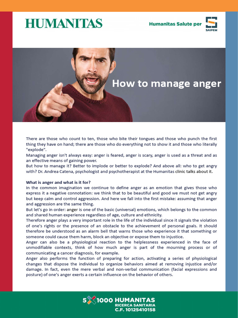 How To Manage Anger | PDF