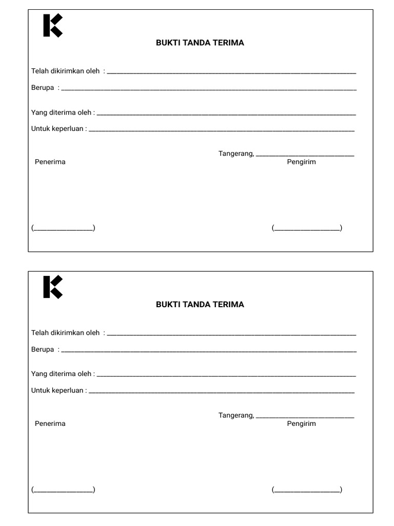 Form Tanda Terima | PDF