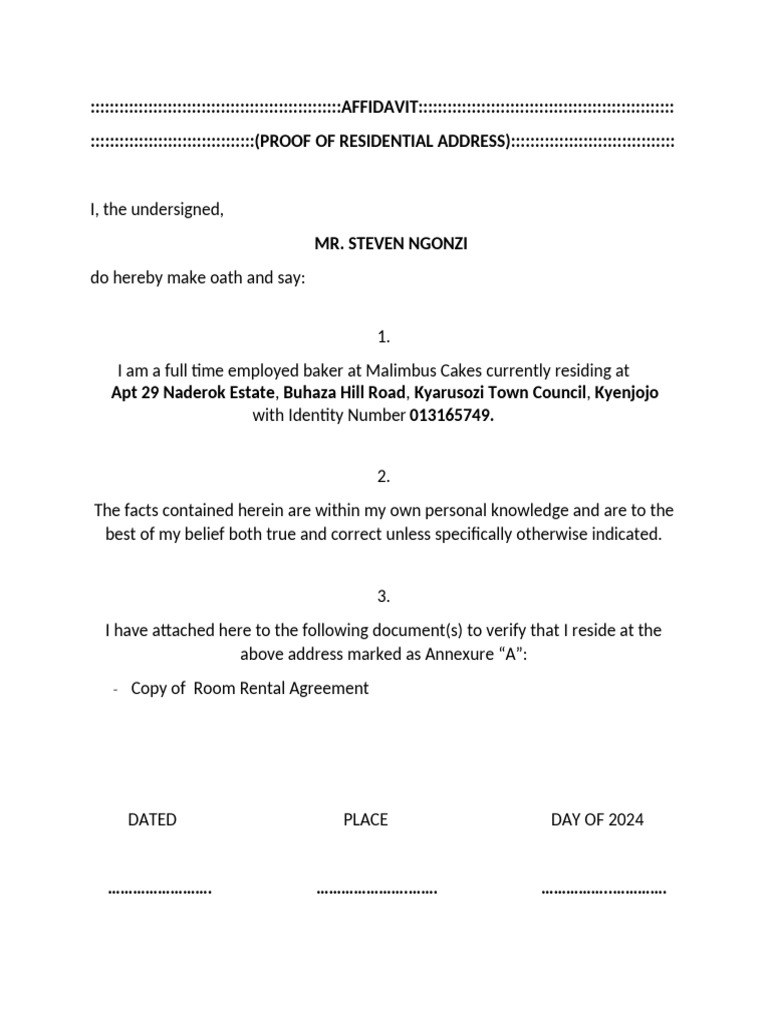 Duta AFFIDAVIT Stamp | PDF