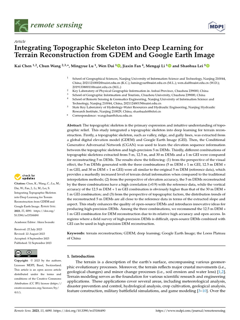 Integrating Topographic Skeleton Into Deep Learning For Terrain Reconstruction From GDEM and ...