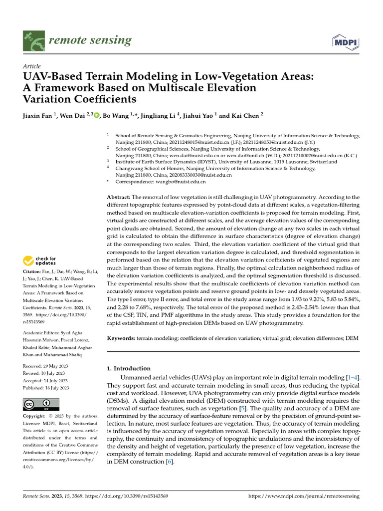 UAV-Based Terrain Modeling in Low-Vegetation Areas: A Framework Based ...