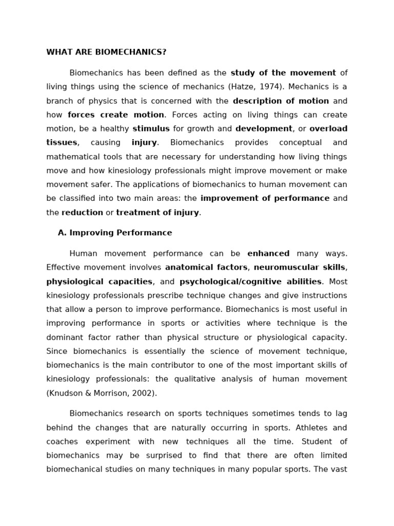 What Are Biomechanics | PDF