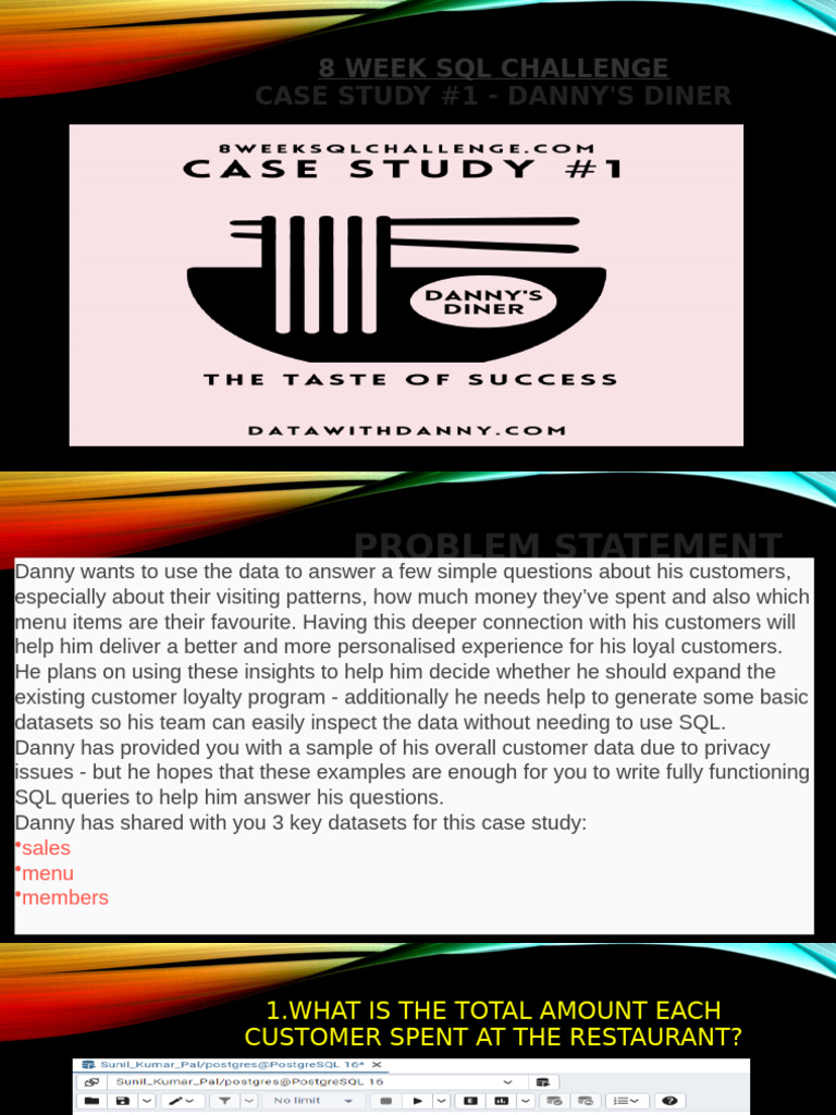 Case Study #1 - Danny'S Diner: 8 Week SQL Challenge | PDF