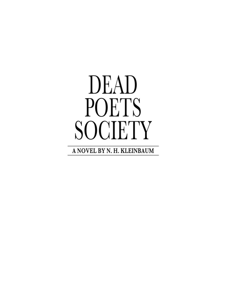 Dead Poets Society - N.H. Kleinbaum | PDF
