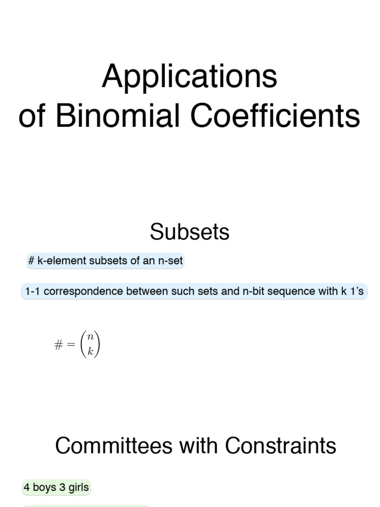 4 4 Applications Of Binomial Coefficients Pdf