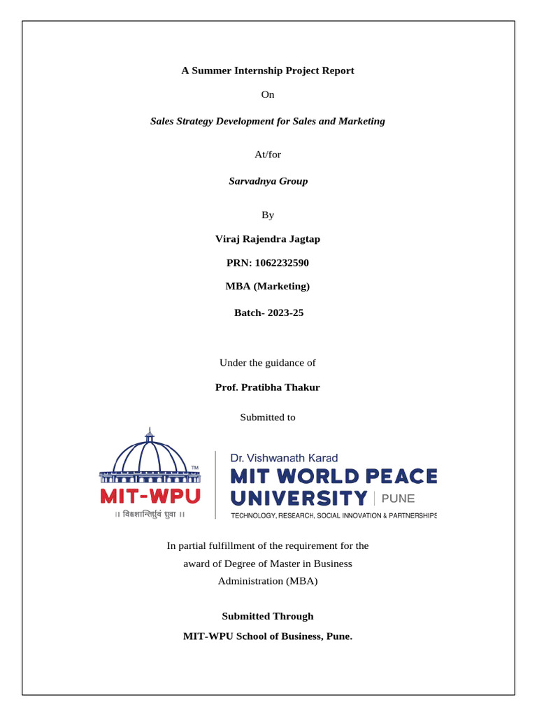 A Summer Internship Project Report Viraj Jagtap | PDF
