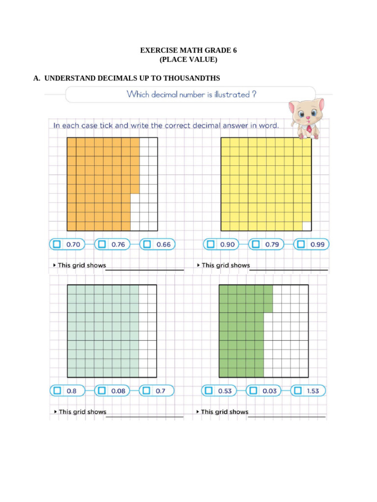 Exercise Math Grade 6 (Place Value | PDF
