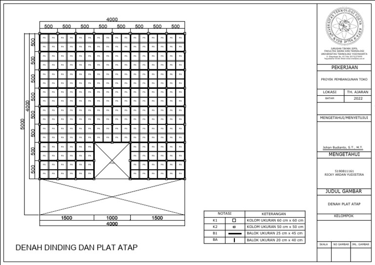 Denah Plat Atap Uts Ricky | PDF