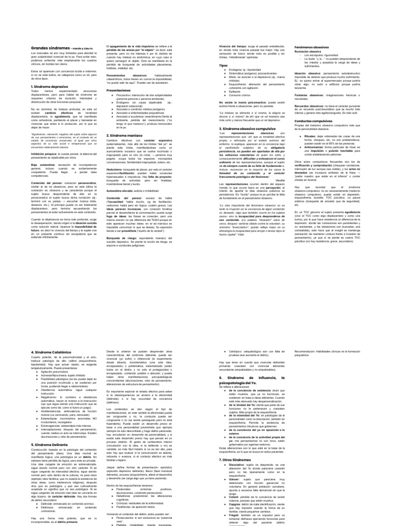 Grandes Síndromes. | PDF