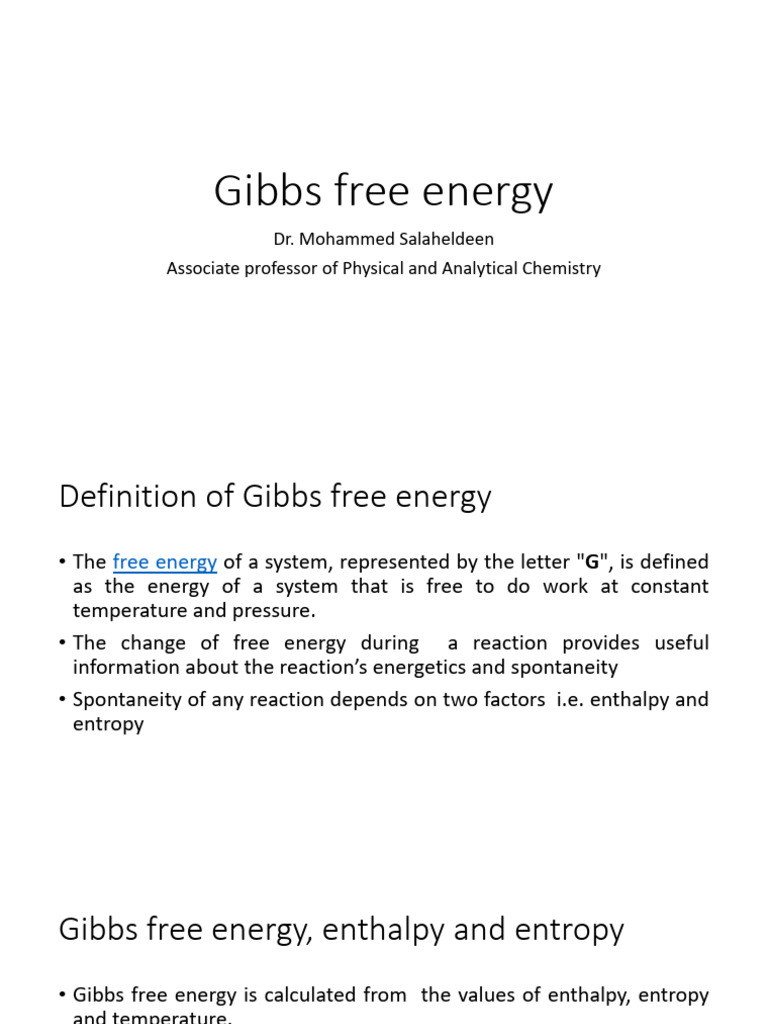 Gibbs Free Energy-1 | PDF | Gibbs Free Energy | Chemical Equilibrium