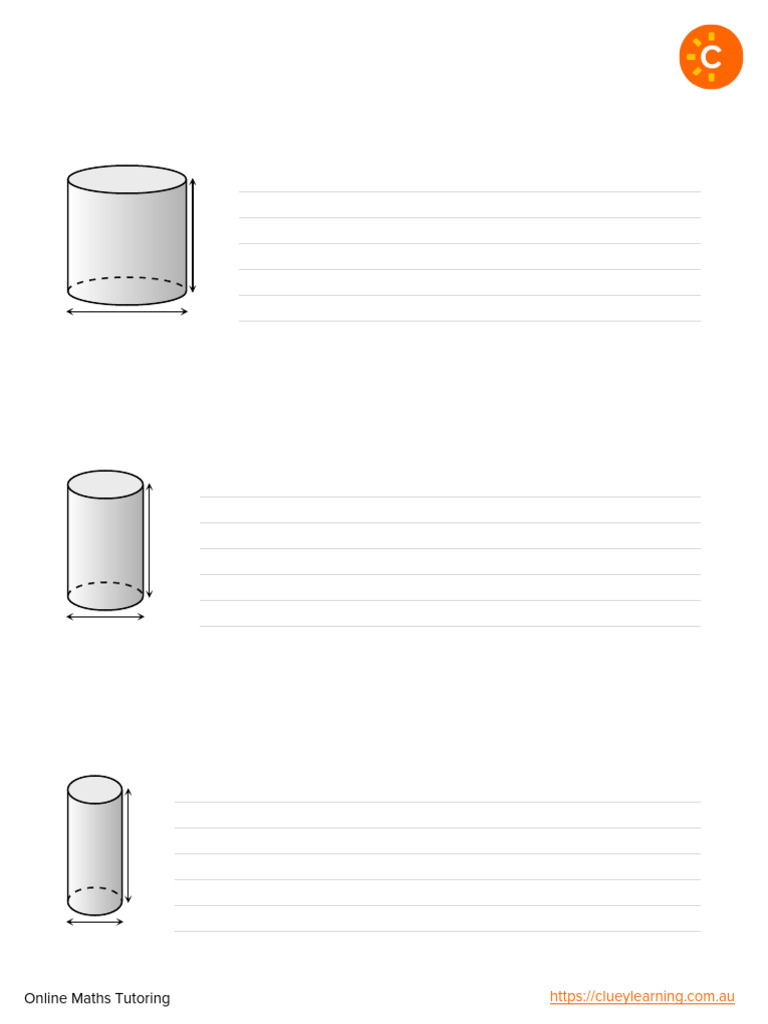Year-8-Geometry-Maths-Worksheet-Volume-of-Cylinder | PDF
