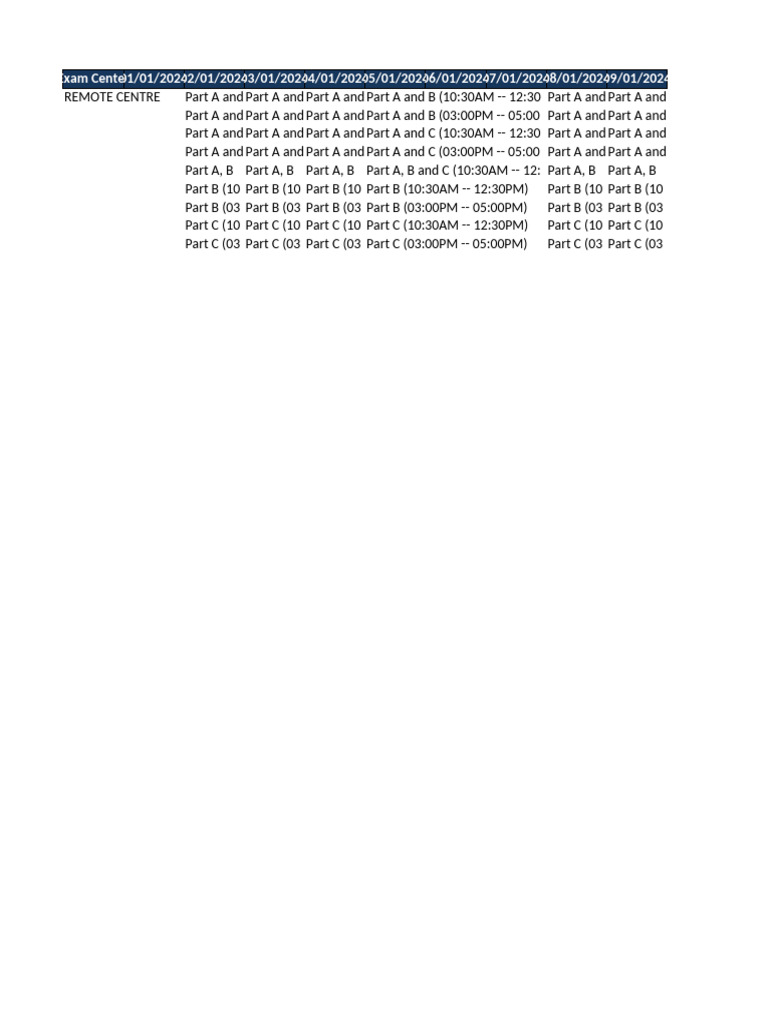 Tbe Examination Schedule 2024 2 | PDF