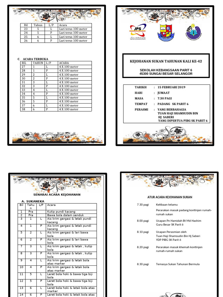Buku Program Sukan Tahunan | PDF