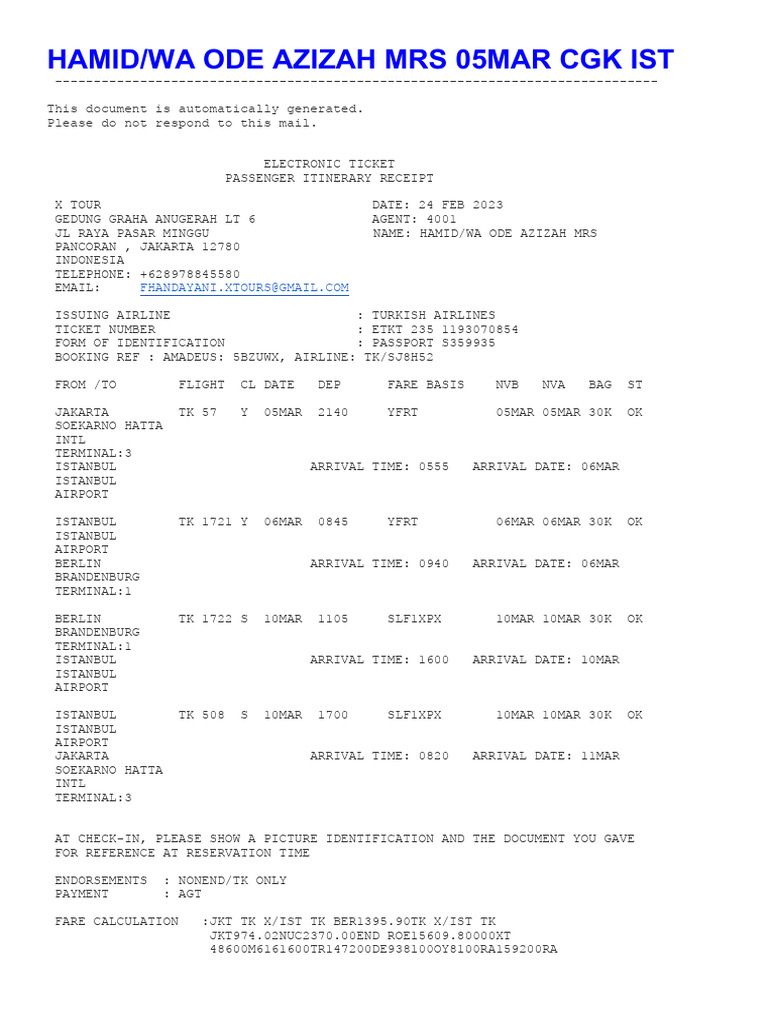 Hamid:wa Ode Azizah CGK Ber CGK by TK | PDF