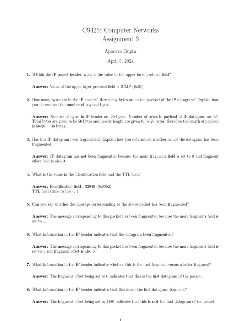 Networks Ass3 | PDF