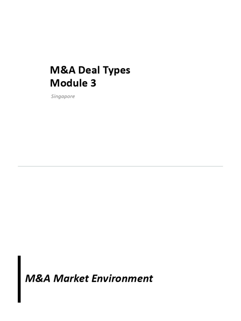 M&A Lecture 3 - Deal Types | PDF