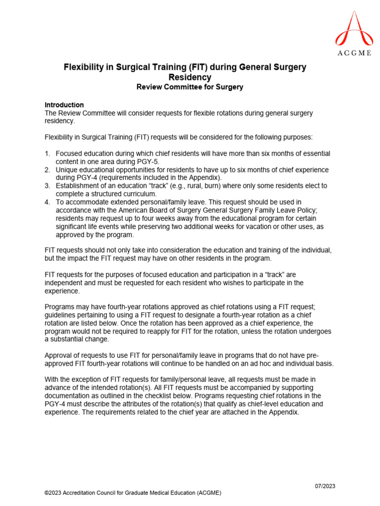 Flexible - Rotations - During - General - Surgery - Residency (Rotacionescirugia General) | PDF ...