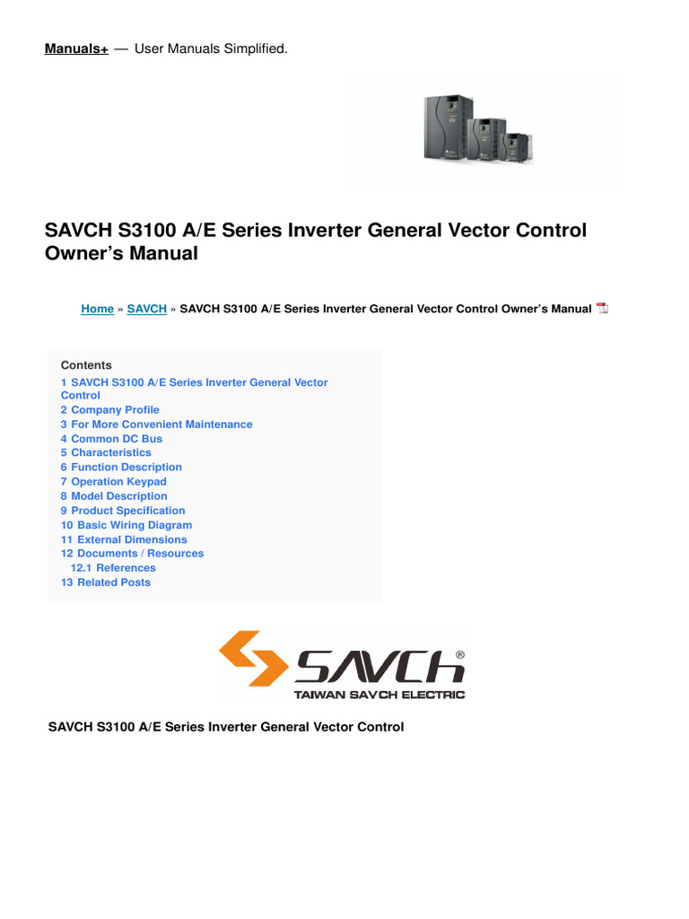 s3100 Ae Series Inverter General Vector Control Manual | PDF