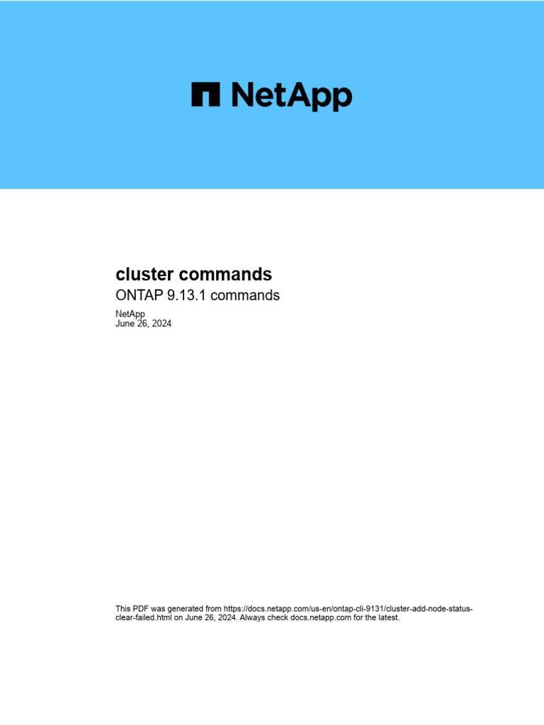 Cluster Commands | PDF