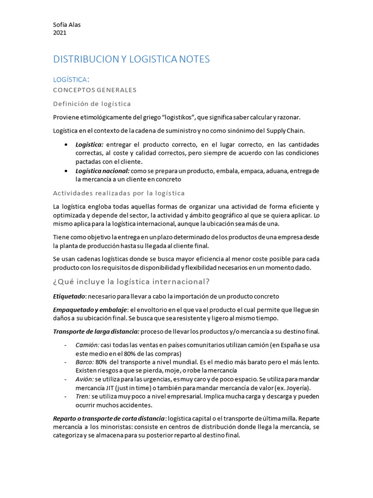 DISTRIBUCION Y LOGISTICA Final | PDF | Logística | Business