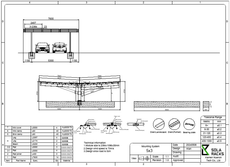 Design-Single Post Carport-Steel-20240509 | PDF | Solar Power | Solar ...