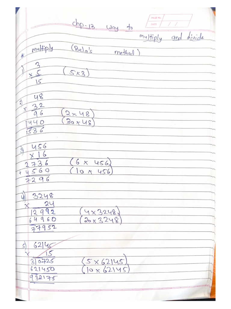 Chp -13 Ways of Multiply and Divide | PDF