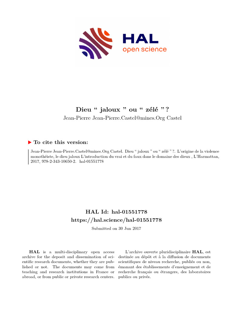 Dieu Jaloux Ou Zélé | PDF